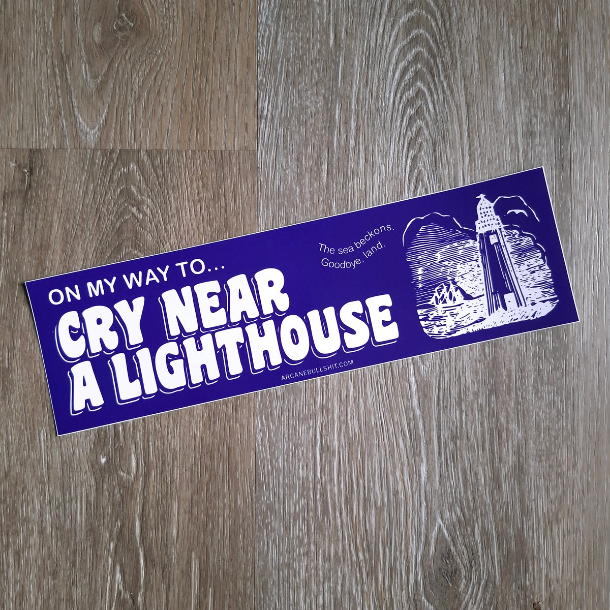 "Cry Near a Lighthouse" Bumper Sticker – Forager Vintage