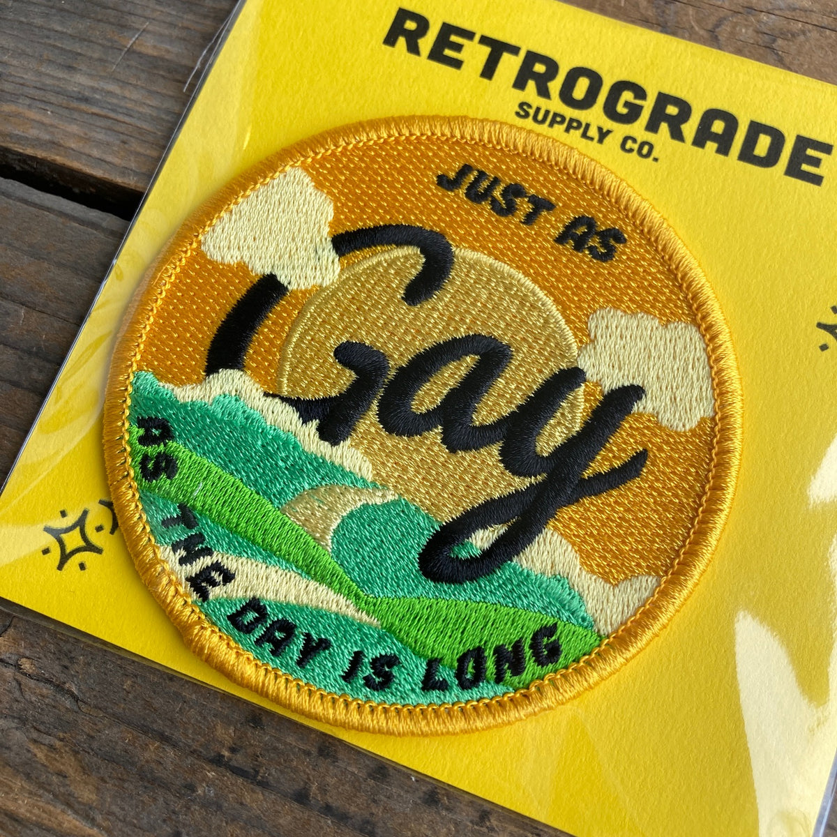 "As Gay as the Day is Long" Patch – Forager Vintage