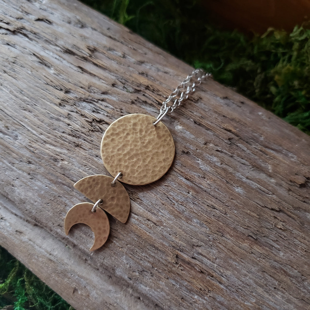 Brass Moon Phase Pendant – Forager Vintage