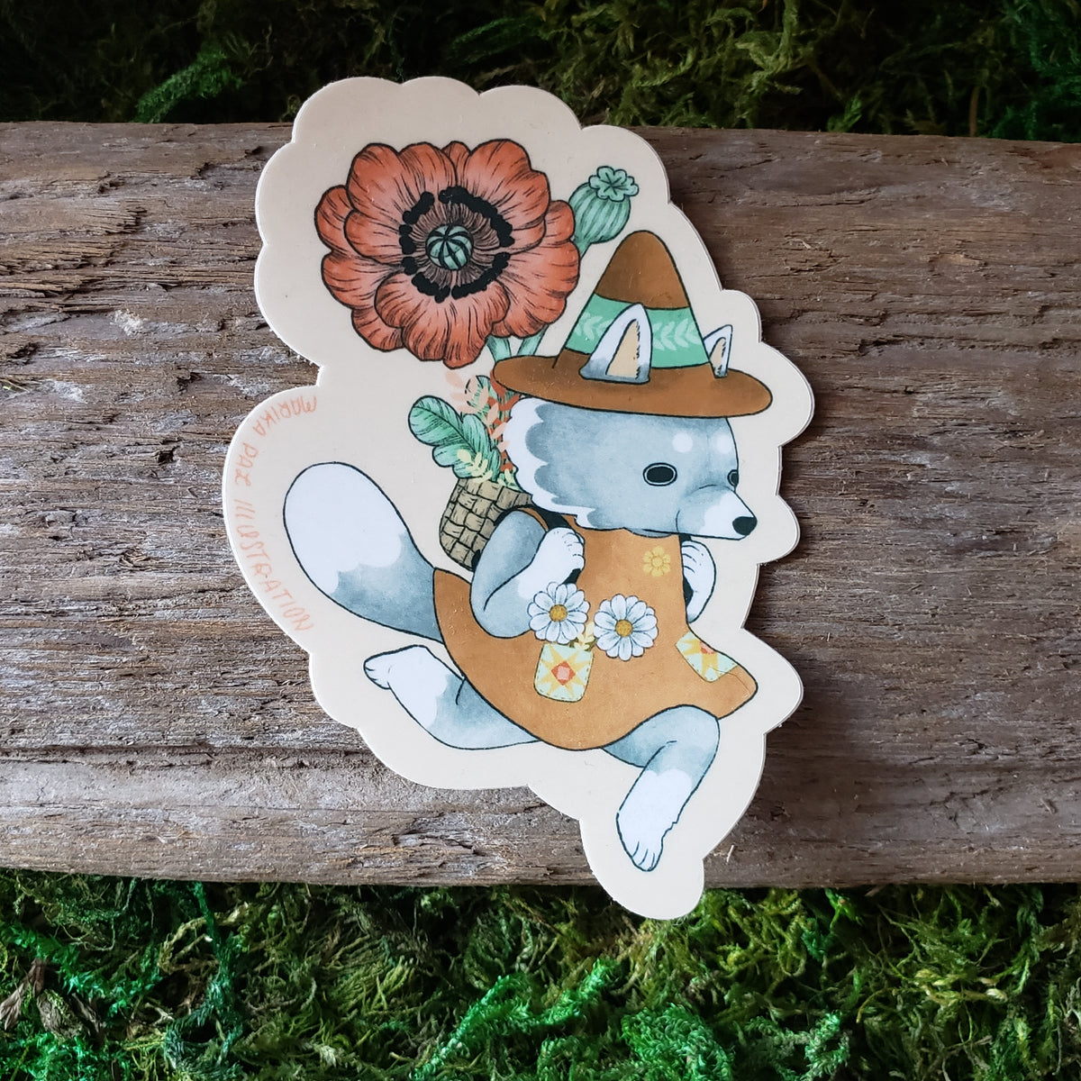 Poppy Fox Vinyl Sticker – Forager Vintage