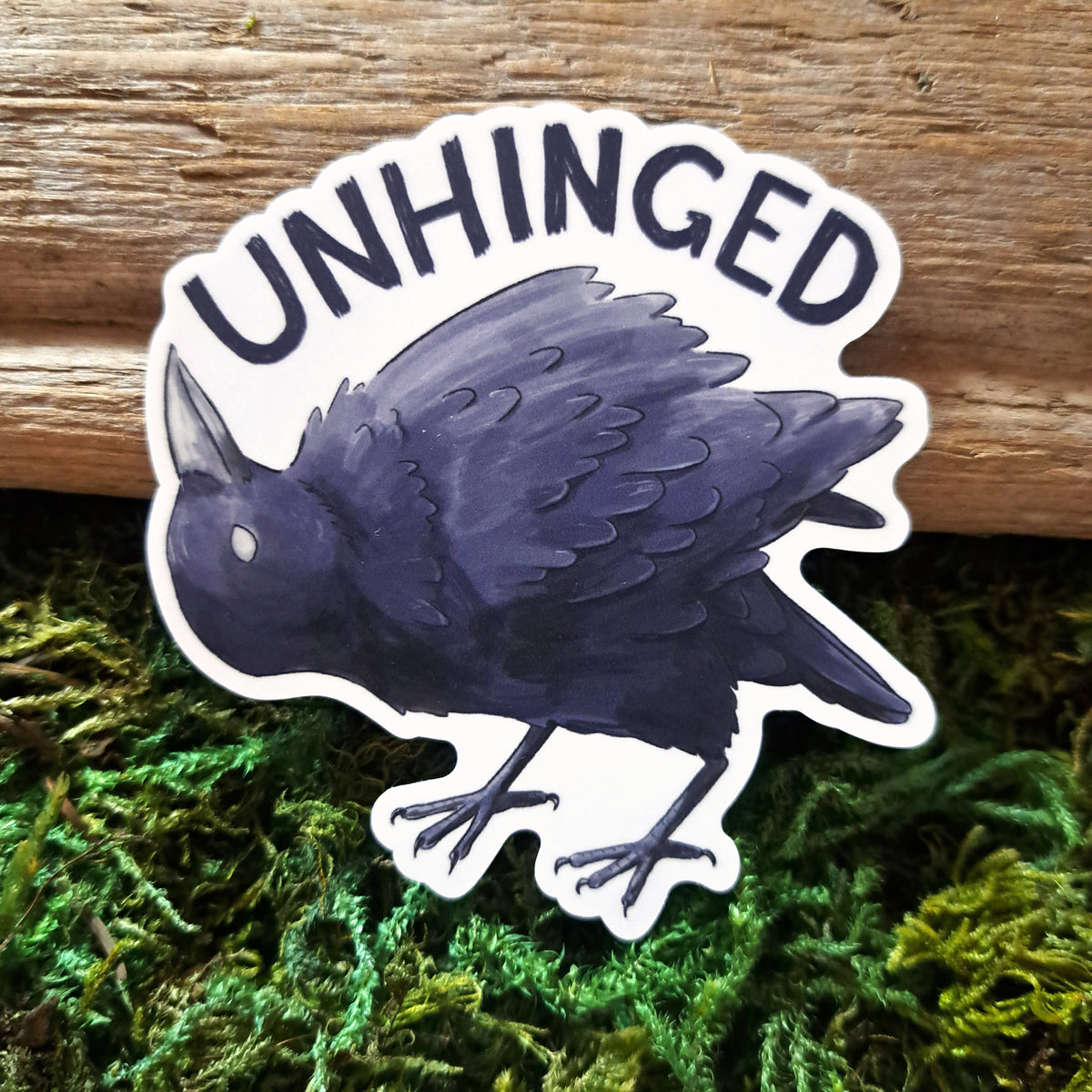 Unhinged Crow Vinyl Sticker – Forager Vintage
