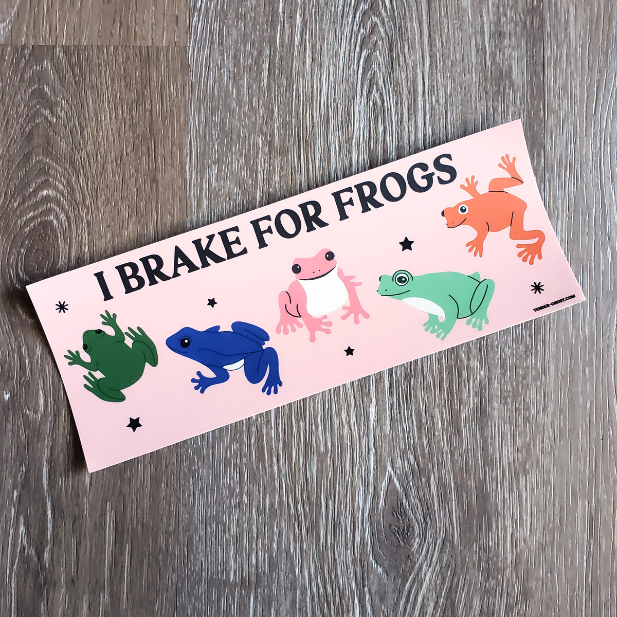 "I Brake For Frogs" Bumper Sticker – Forager Vintage