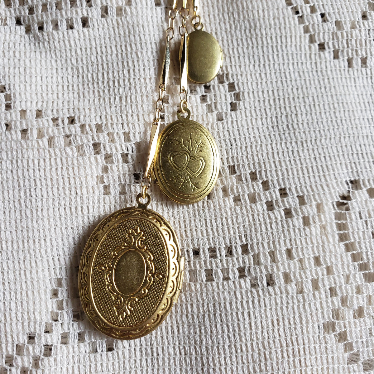 Triple Locket Necklace – Forager Vintage