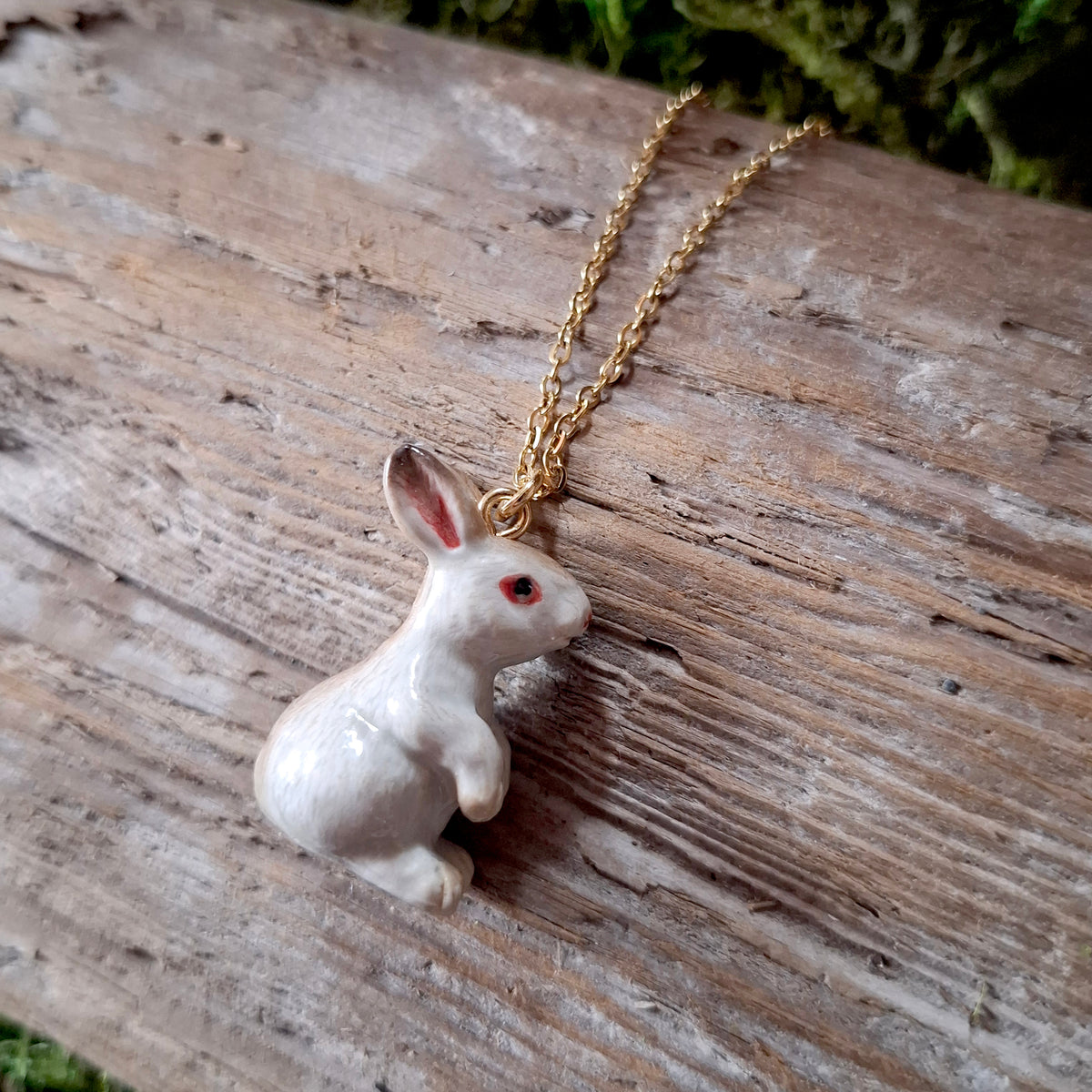 Porcelain White Rabbit Pendant – Forager Vintage