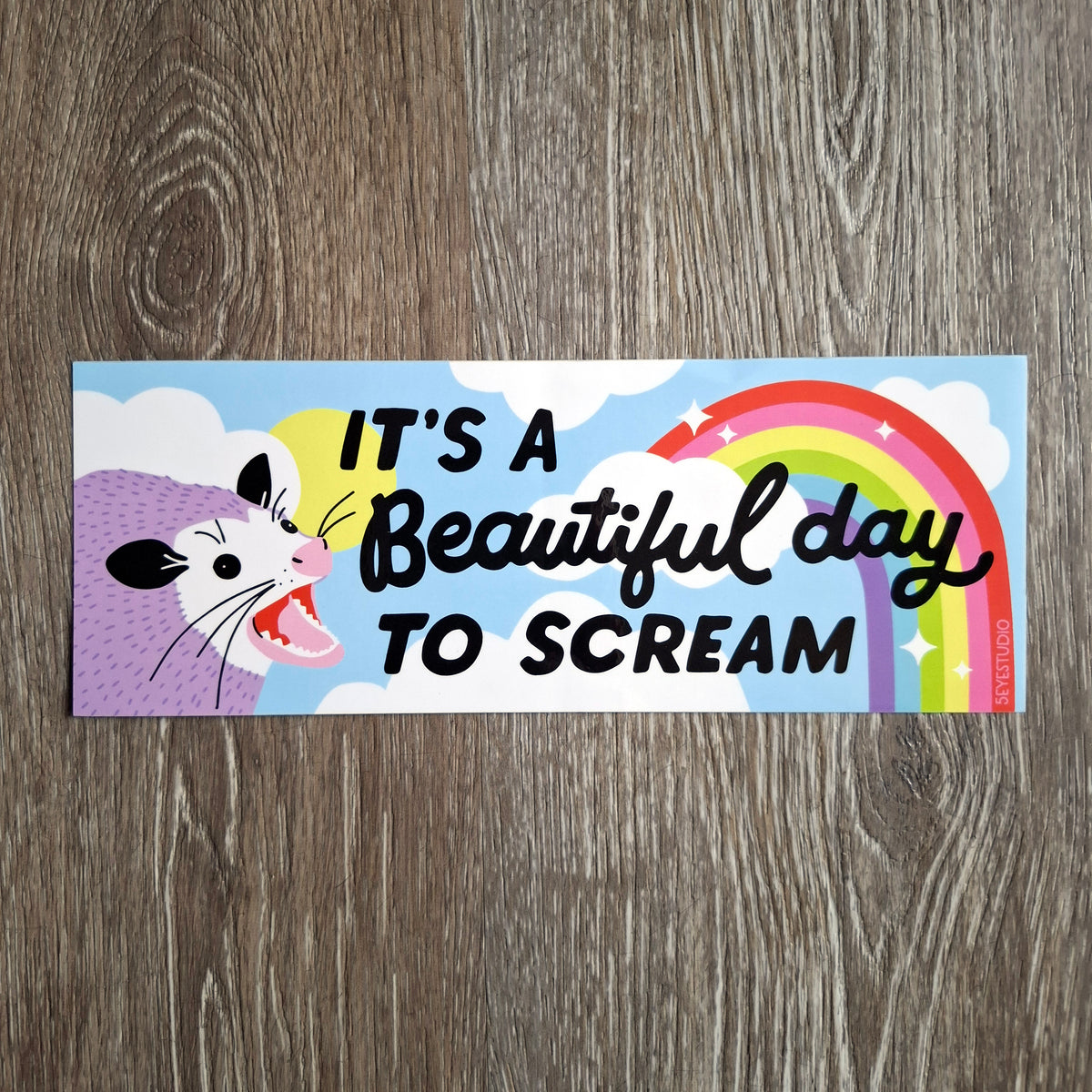 "It's A Beautiful Day" Opossum Bumper Sticker – Forager Vintage