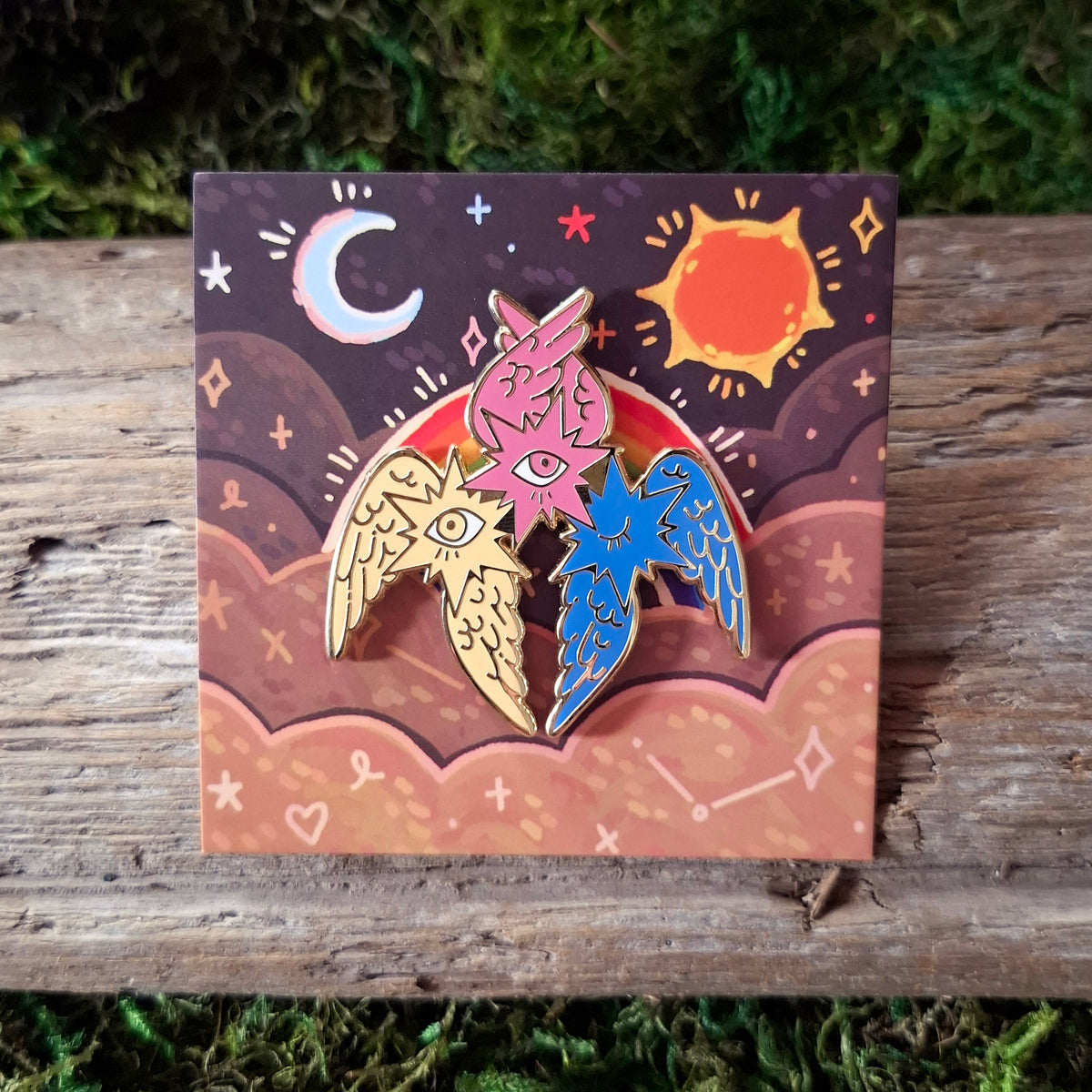 Pan Angel Enamel Pin | Pansexual Pride Flag Pin – Forager Vintage