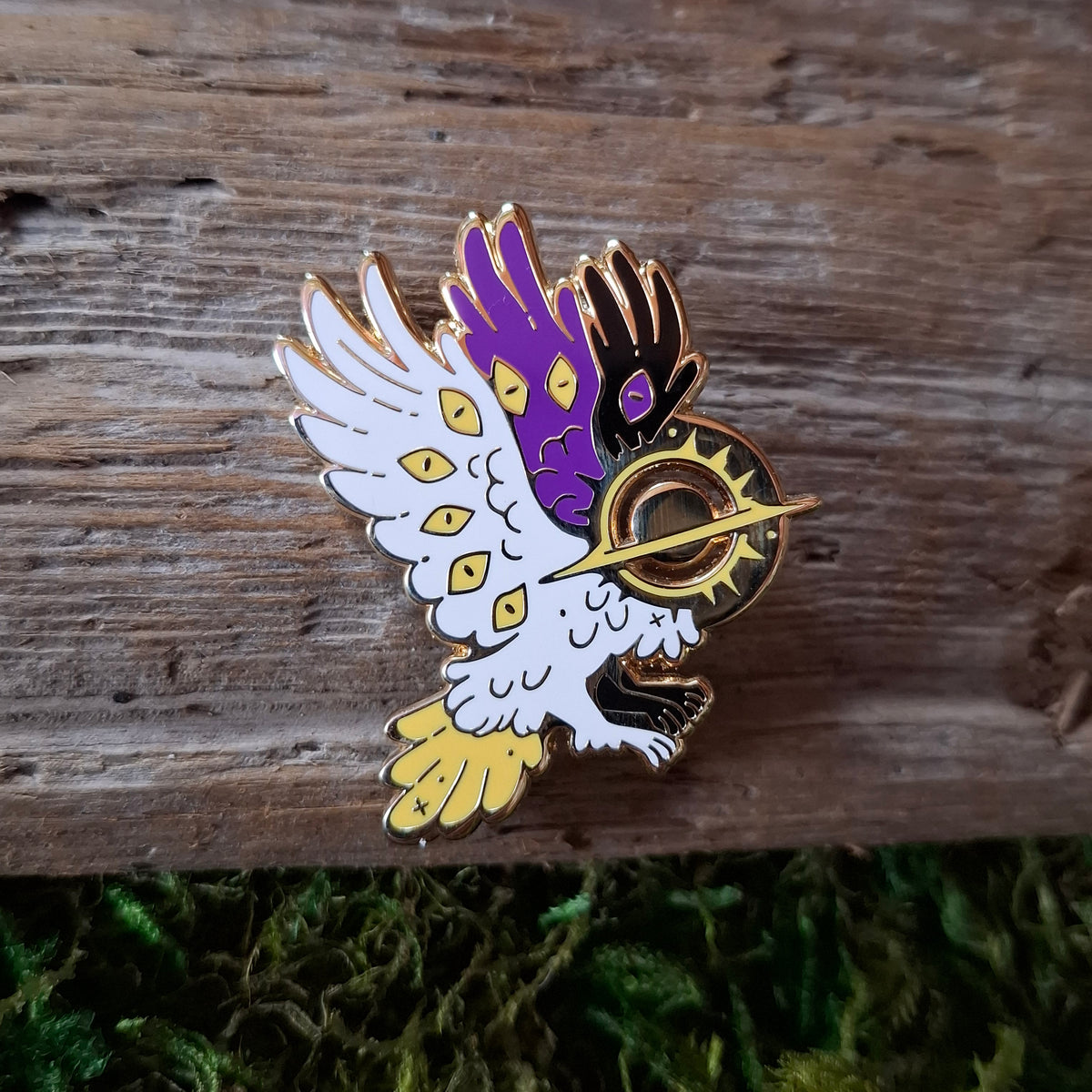 Nonbinary Angel Enamel Pin | Enby Non-Binary Pride Angel Flag Pin ...