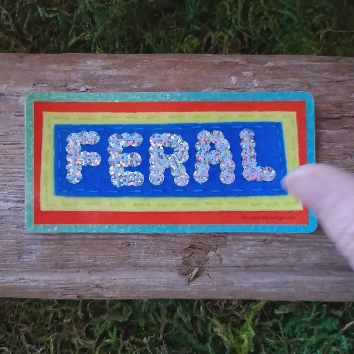 "Feral" Holographic Sequin Vinyl Sticker – Forager Vintage