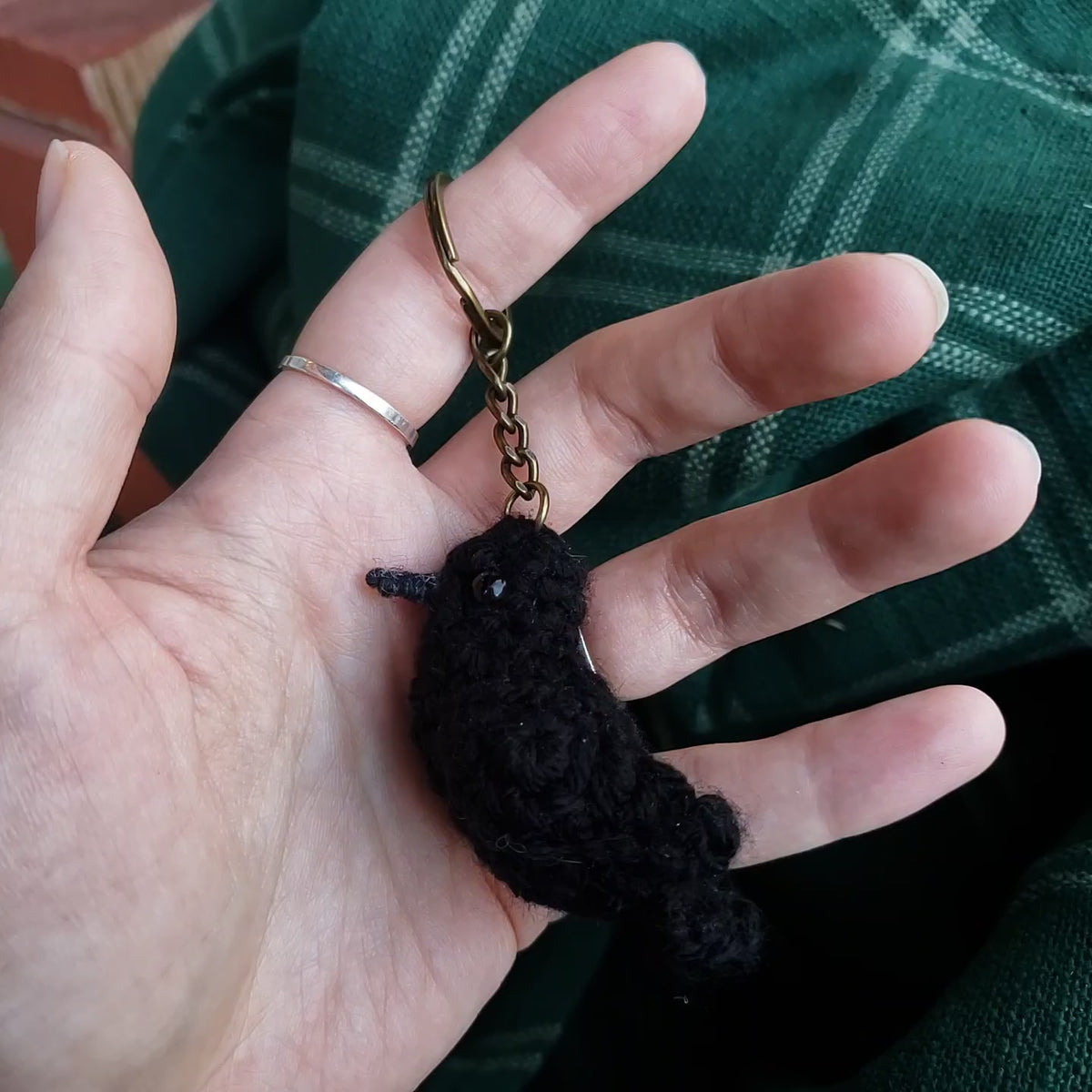 Crochet Crow Plush Keychain | Amigurumi Handmade Yarn Blackbird ...