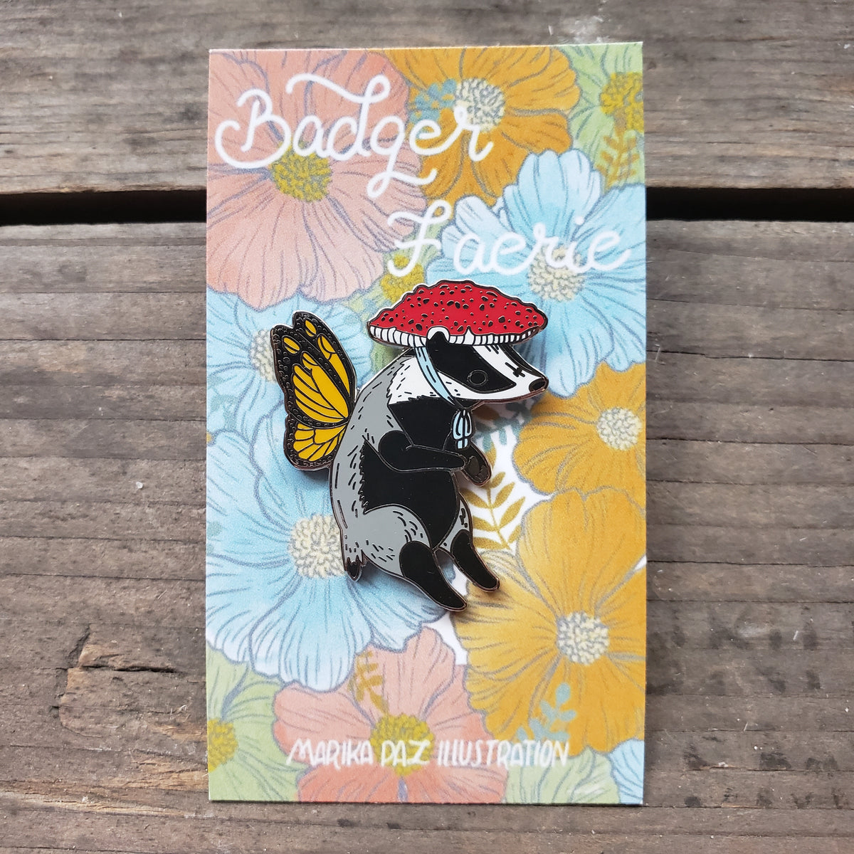 Badger Faerie Enamel Pin | Fae Folk Cottagecore Animal Pins – Forager ...