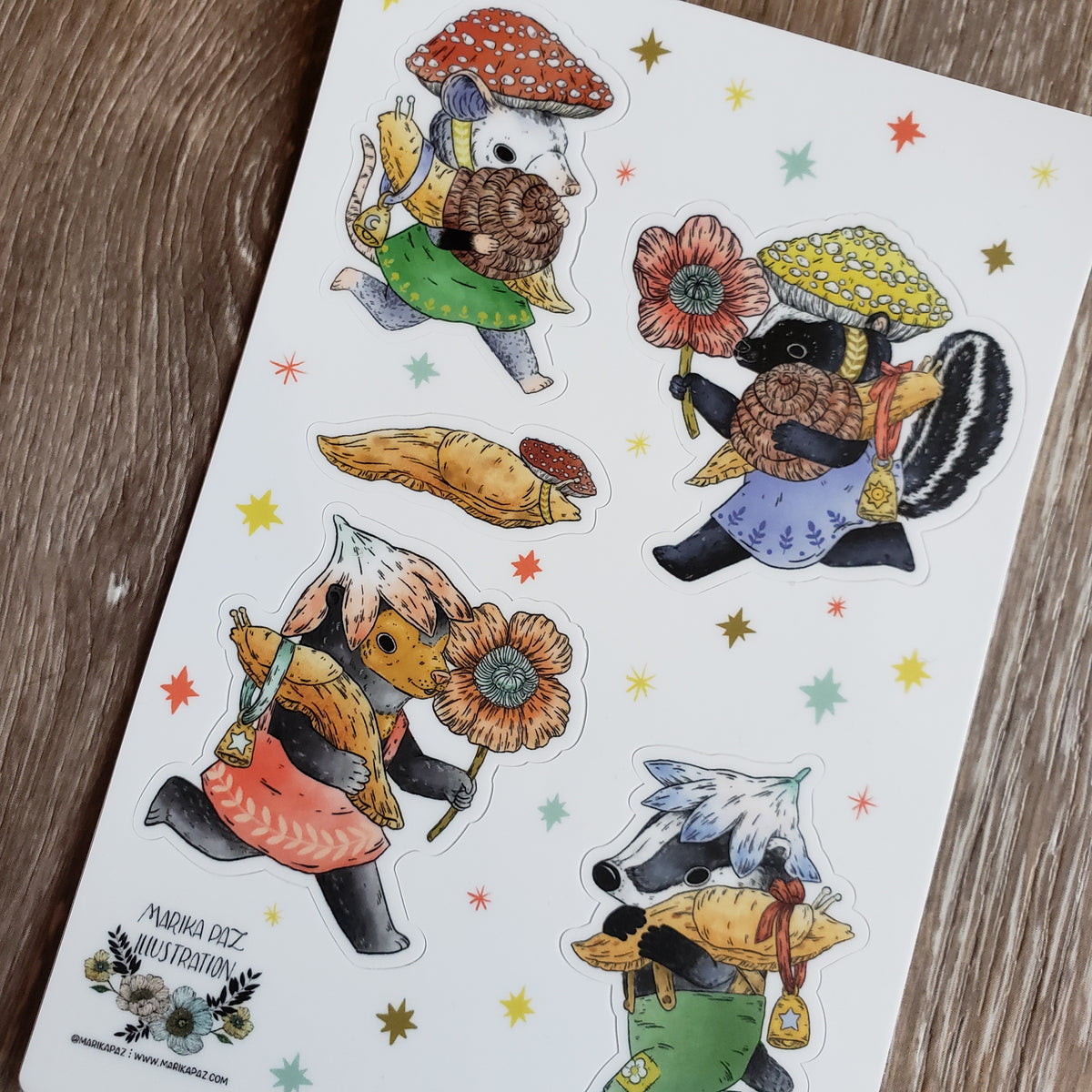 Friends of Slugs Sticker Sheet, Slugs, Snails, Possums, and Skunks ...