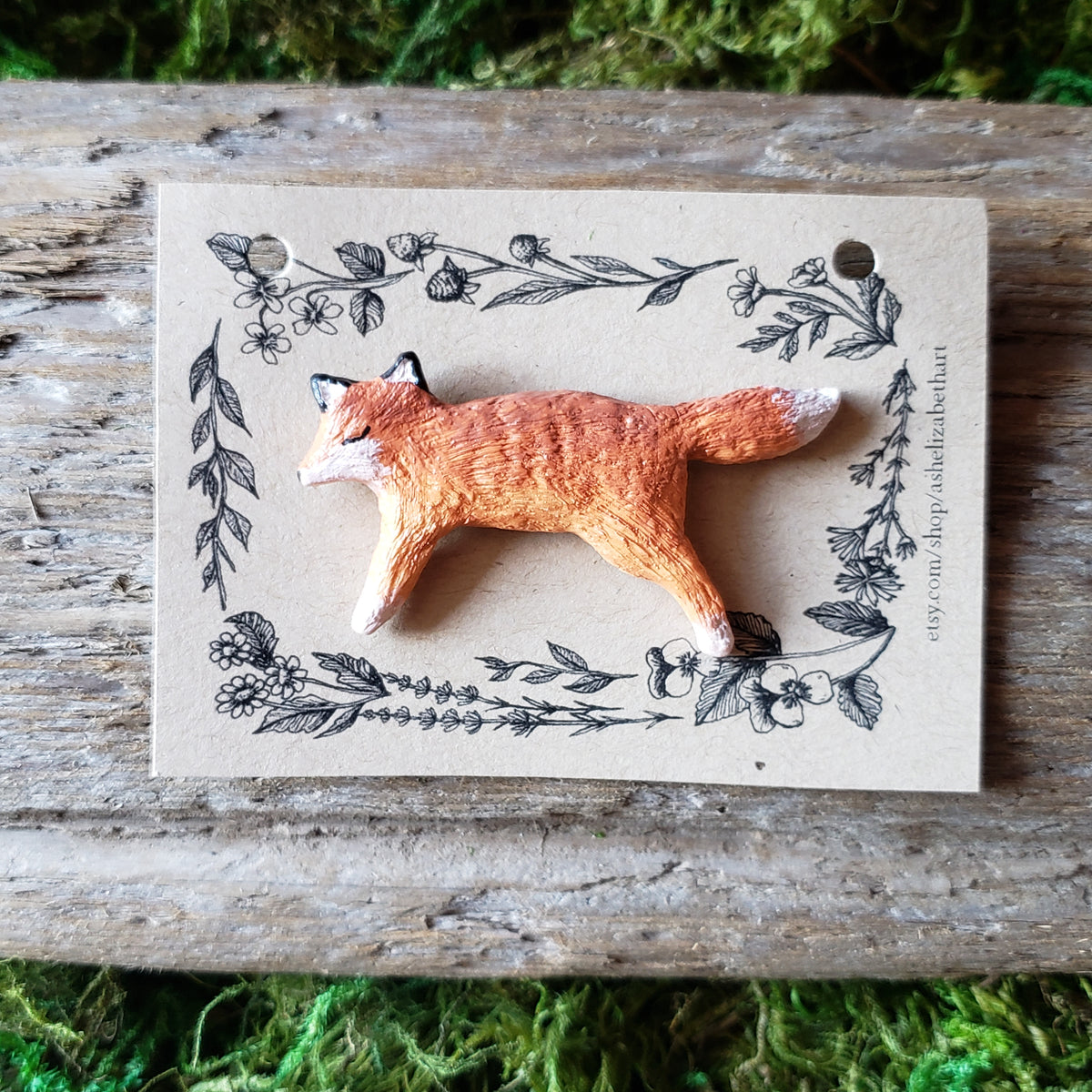 Handmade Woodland Fox Brooch – Forager Vintage