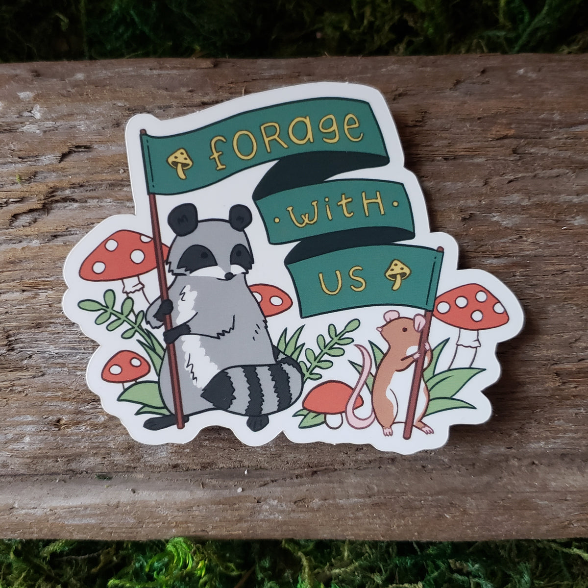 "Forage With Us" Vinyl Sticker – Forager Vintage