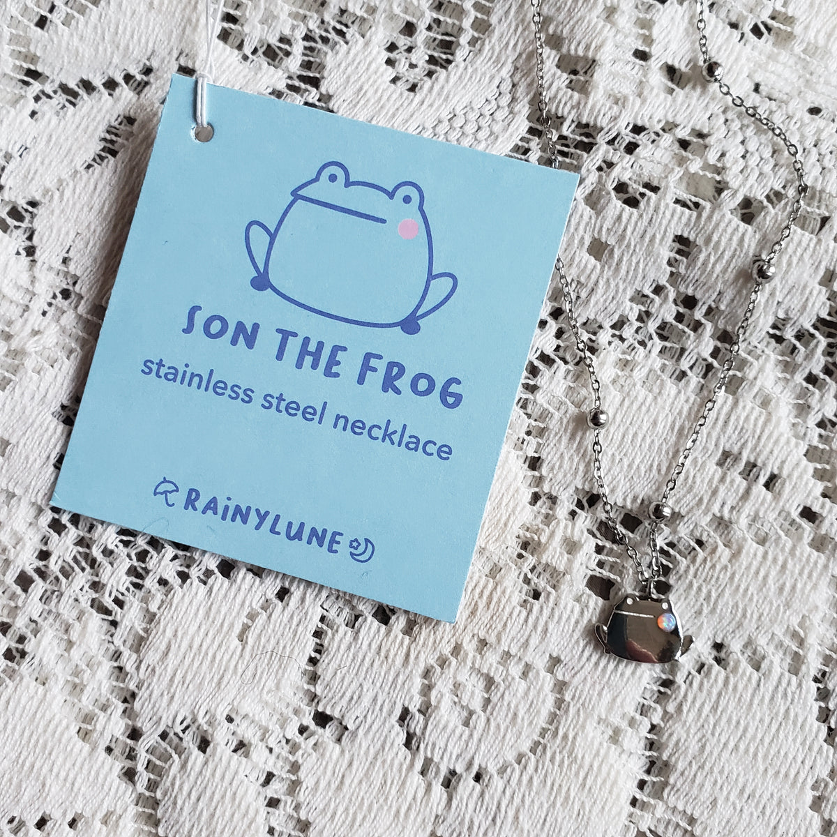 Tiny Stainless Steel Frog Necklace – Forager Vintage