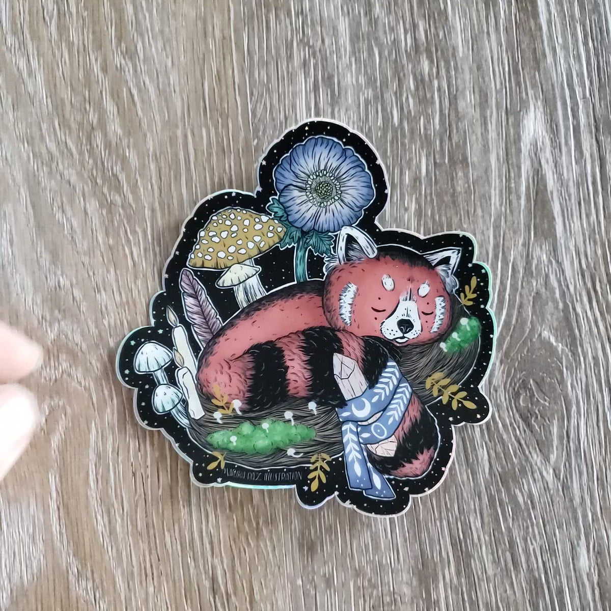 Magical Red Panda Holographic Vinyl Sticker – Forager Vintage